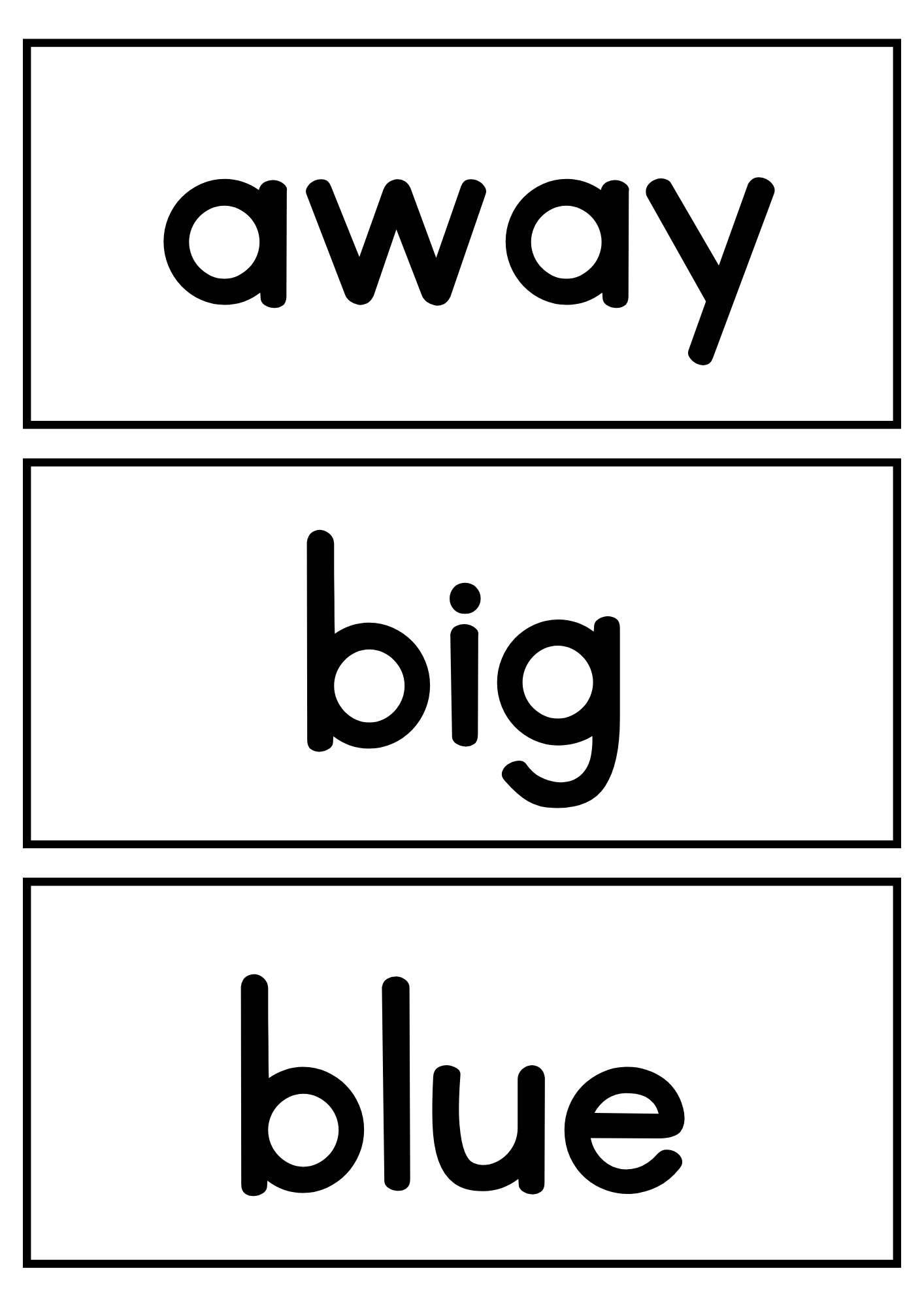Pre K Dolch Sight Words Flashcards 3 Cards Per Page Printable Pdf
